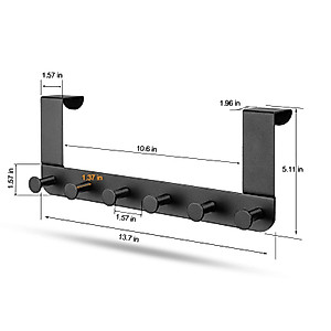 Bedroom Back of Door Hooks for Hanging Clothes Hat Bags Keys Heavy Duty Bathroom Over The Door Bath Robe Hanger Behind Door Towel Holder Low Profile No Drill Sturdy Metal Stylish Matte White
