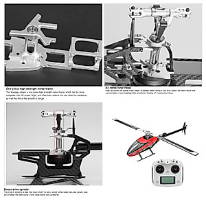 RC Airplanes, FBL Rotor Head Kit RC Helicopter 60A ESC 22mm Metal Tail Pipe Full Metal Servo Holder for Adult Toys (Red)