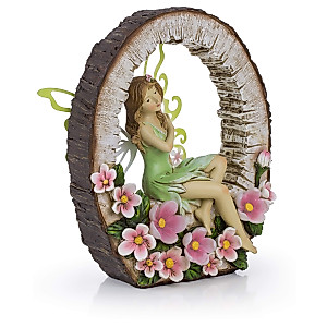 VP Home Woodland Garden Fairy Solar Powered Outdoor Decor Garden Light with LED Crackled Glass Globe Great Addition for Your Garden Solar Powered Light Garden Decorations Gifts for Outside Patio Lawn