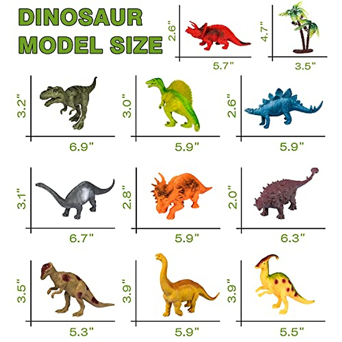 Dinosaur Toys Playset with Activity Play Mat for Kids,Realistic Dinosaur Figures, Trees,Creating a Dino World Including, Birthday Gift for Boys and Girls Ages 3 4 5 6 Years Old