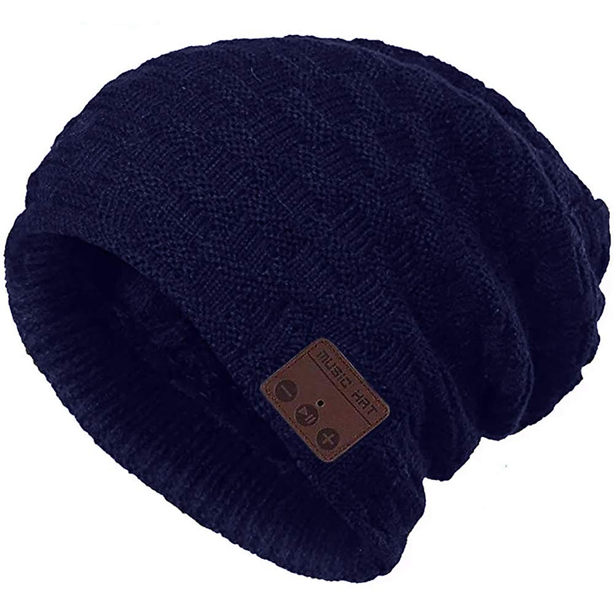 Wireless Beanie Hat with Headphones Smart Beanie Headset Winter Hats Warm Musical Cap 5.0 Headphone Built-in Mic Handsfree for Skiing Skateboarding Jogging for Men Women Boys Girls Blue