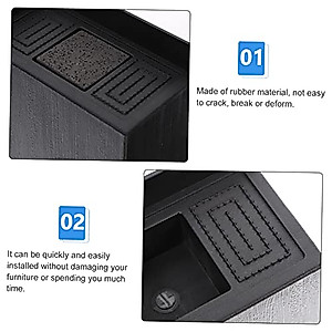 Veemoon 4pcs Heightening Pads Heavy Duty Bed Frame Vintage Couch Heavy Duty Desk Furniture Pad Bed Risers 8 Inch Heavy Duty Chair Legs Couch Risers Furniture Risers Bed Lift Black Sofa