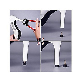 6 Pairs Black Durable U-Shape Heel Tips Replacement High Heel Caps Protectors Shoe Repair Tip Taps Shoes Dowels Lifts Replacement for Women Non-Slip (9mm, Thin Pins-2.4mm)