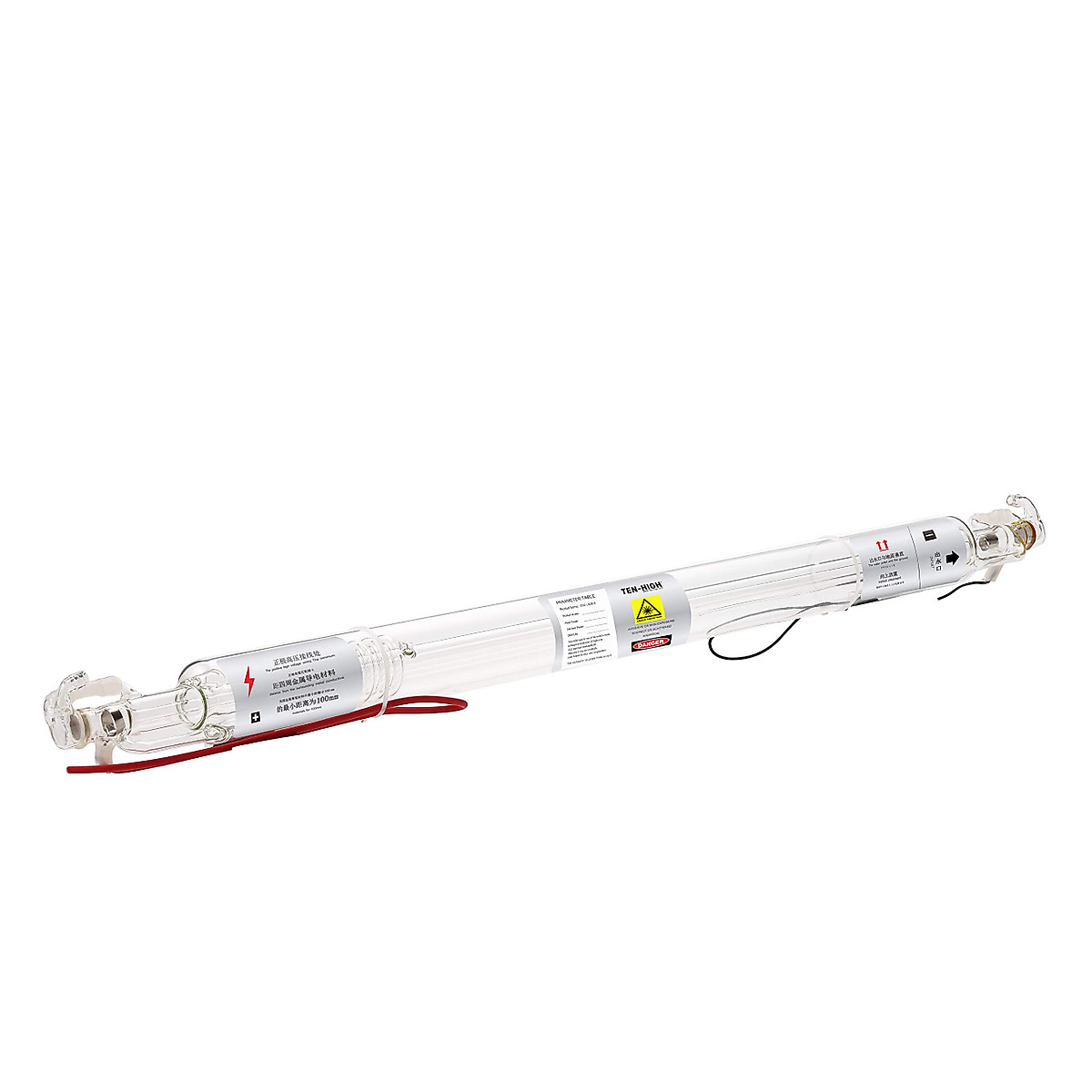 TEN-HIGH 40W CO2 Laser Tube 700mm D50mm, Wires Preconnected with Coating, for Laser Cutter Laser Engraving Cutting Machine