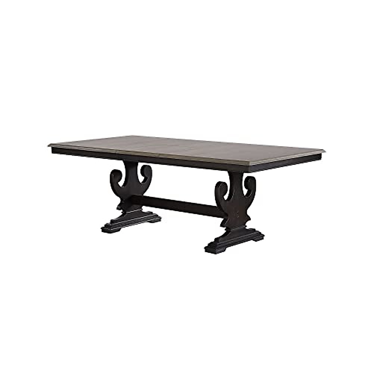 Pilaster Designs Indoor Home Decorative Furniture Frates 9 Piece Extendable Dining Set, Black & Brown Wood (Table & 8 Chairs)