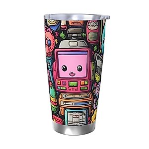 AYCZN Education Learning 20 OZ Tumbler Stainless Steel Travel Coffee Mug, Cartoon Science Insulated Water Bottle with Lid and 2 StrawsLeakproof Thermal Cup