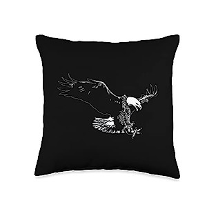 Flying Eagle Eagle Lover Funny Throw Pillow, 16x16, Multicolor