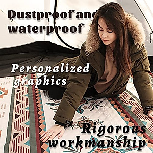 ZYlifemagic Extra Large Outdoor Picnic Blankets Waterproof, for The Beach, Camping Travelling on The Grass, Park Blanket, Rolling Up Packaging，Portable Carring, 79" x 79" Picnic Mat - Aksu Style