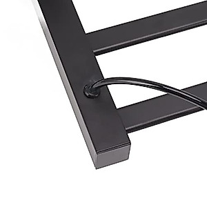 Fafeicy Digital Display Electric Heated Towel Rack with Thermostat, Wall Mounted for Bathroom, Punch Free Installation