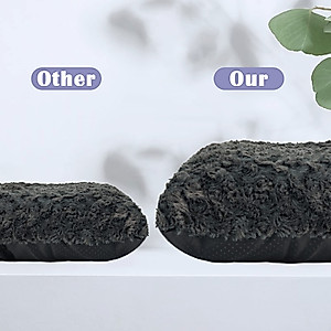 DOGKE Extra Large Washable Dog Bed Deluxe Fluffy Plush Dog Crate Pad，Dog Beds Made for Large, Medium, Small Dogs and Cats, Anti-Slip Dog Crate Bed for Sleeping and Anti Anxiety, 38"x25",Dark Grey