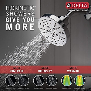 Delta Faucet Nicoli 14 Series Single-Handle Shower Faucet, Shower Trim Kit with 5-Spray H2Okinetic Shower Head, Chrome 142749 (Shower Valve Included)
