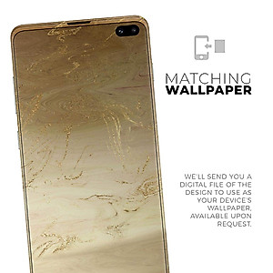 DesignSkinz Molten Gold Digital Foil Swirl V12 Protective Vinyl Decal Wrap Skin Cover Compatible with The Samsung Galaxy S20 (Screen Trim & Back Glass Skin)