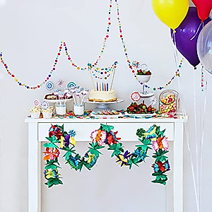 KESOTE 3 Pack Tropical Paper Flower Garland Decorations, Tissue Flower Banner for Hawaiian Luau Summer Tiki Bar Tropical Party Decor