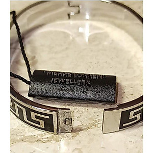 Meander Designer HANDMADE Jewelry Silver Greek Key Bracelet Gold 10mm Exquisite Greek Style Jewelry Infinite Bracelet Life Love Happiness Symbol Valentine day gift for her birthday Silver pierrelorren