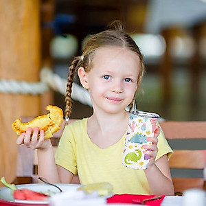 Amgkonp 12 Pack 12oz Sublimation Tumblers Blanks for kids,Straight Skinny Stainless Steel Double-Wall Vacuum Cups with Lids,Metal Straws,Shrink Wrap,Rubber Bottoms,Individually Boxed