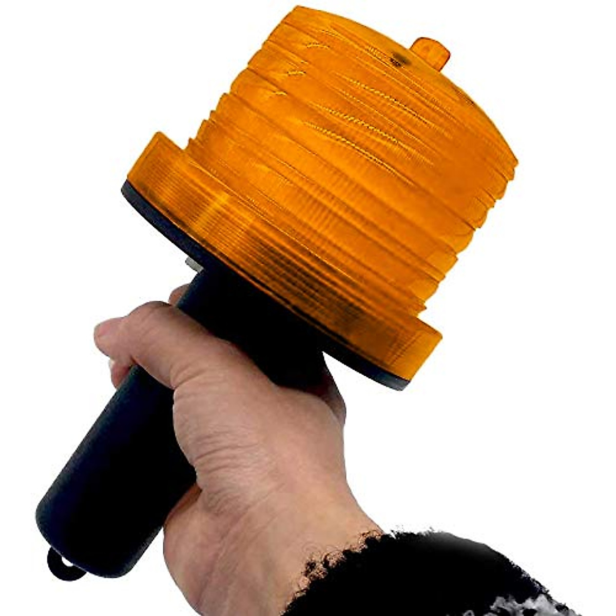 DE-Spark Luwint Handheld Emergency LED Solar Powered Strobe Warning Light, Road Construction Cone Traffic Light Flicker Beacon Lamp