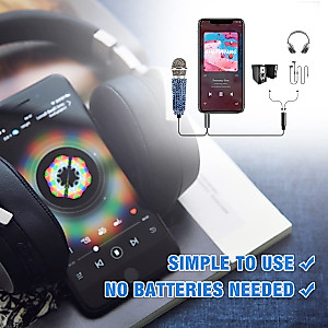 DELADOLA Mini Microphone,Portable Vocal Tiny Microphone, Asmr Microphone,Phone Microphone, Mini Karaoke Microphone for Voice Recording Chatting and Singing On iPhone,Android,Laptop Notebook (Blue)