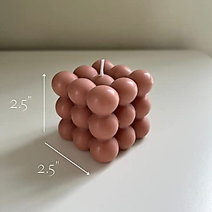 Fade Store Bubble Candle Cube, 2 Piece Set, Soy Wax, Aesthetic, Scented, White and Brown, Nude, Beige, Beautiful for Home Decor and Gifting, Aromatherapy, Harmony Decorative Candles
