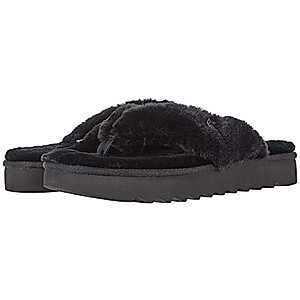 Koolaburra by UGG Women's FURR-EE Flip-Flop, Black, 9