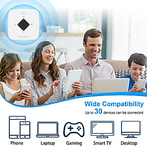 WiFi Extender Booster Repeater, Up to 4500sq.ft and 30 Devices, Wireless Internet Repeater and Signal Amplifier for Home & Outdoor, Supports Ethernet Port