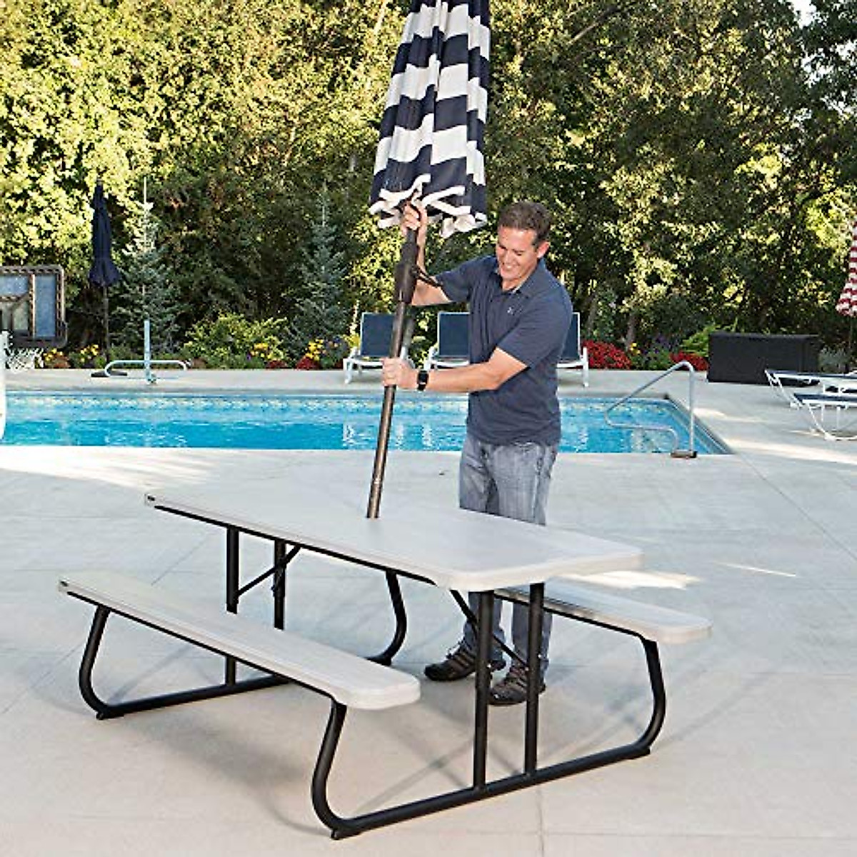 Lifetime 260265 6-Foot Classic Folding Picnic Table, Gray