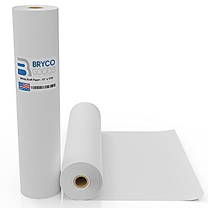White Kraft Arts and Crafts Paper Roll - 18 inches by 175 Feet (2100 Inch) - Ideal for Paints, Wall Art, Easel Paper, Fadeless Bulletin Board Paper, Gift Wrapping Paper and Kids Crafts - Made in USA