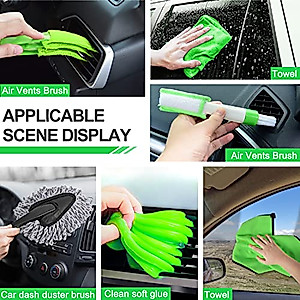 Lezcufer 17Pcs Car Interior Detailing Kit with High Power Handheld Vacuum, Car Cleaning Kit,Detailing Brush Set,Windshield Cleaning Tool,Cleaning Gel,Microfiber Towels, Complete Car Interior Care Kit