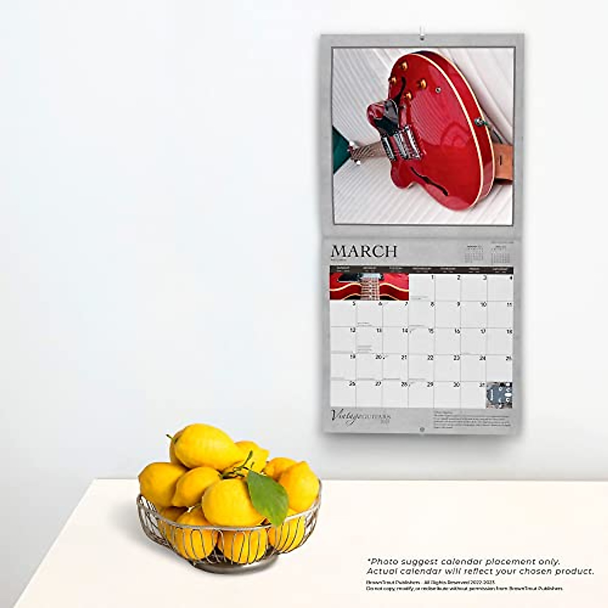 Vintage Guitars | 2023 12 x 24 Inch Monthly Square Wall Calendar | Foil Stamped Cover | BrownTrout | Instrument Classic