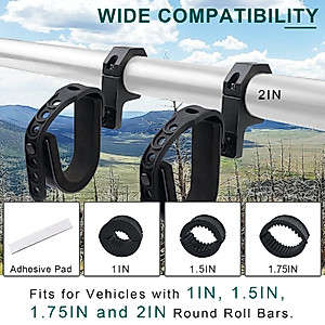 UTV Gun Holders 2 Sets - StarknightMT Roll Bar Tool Gun Racks Fits 1 1.5 1.75 2 Inches Roll Bar, Compatible with Polaris RZR Ranger Can-Am Kawasaki Snowmobile Golf Cart