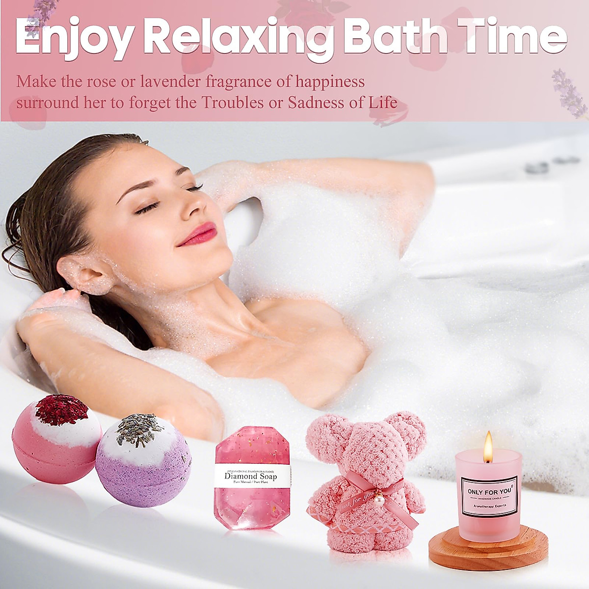 Birthday Gifts for Women Friend, Get Well Soon Gift for Women, Care Package Gift Basket for Her, Get Better Soon Gift After Surgery, Thinking of You Gift Box with Blanket for Mom Wife Sister Friend