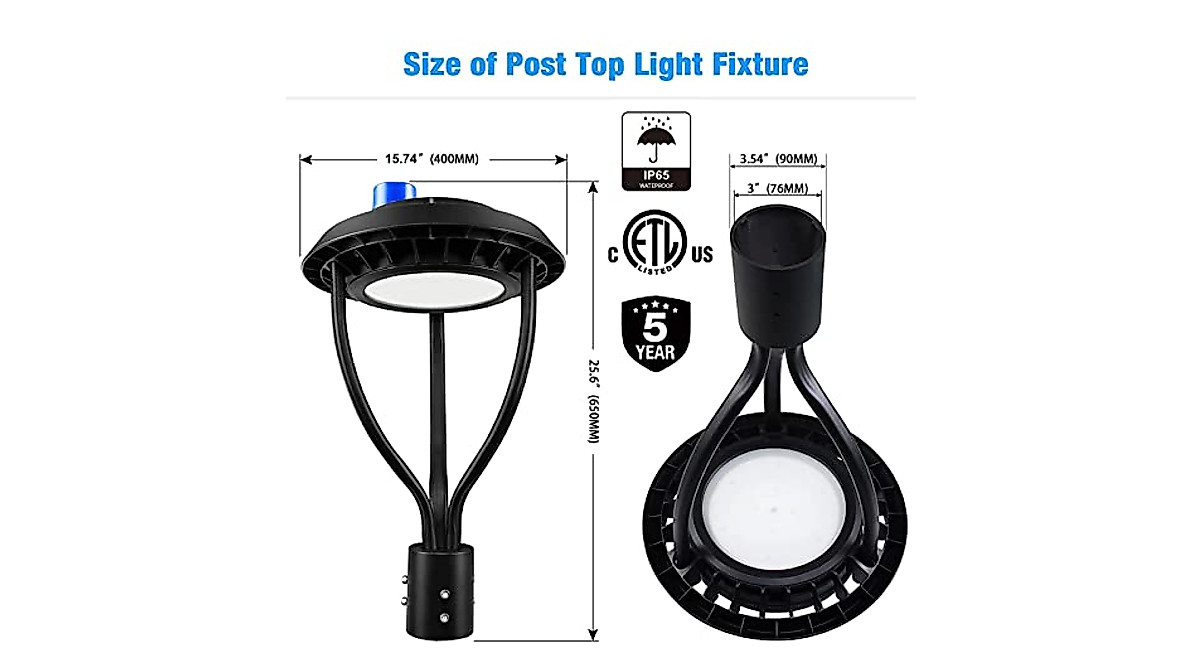 150W LED Post Top Light - 21000 Lumens Outdoor Street & Parking