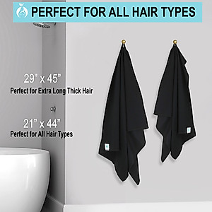 Hair RePear Anti Frizz Premium Cotton Hair Towel Enhances Healthy Natural Hair - Plop Wrap Scrunch Curly Wavy or Straight Hair -Extra Long Thick Hair