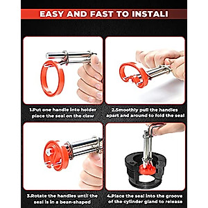 VEHIFOMO Hydraulic Cylinder Seal Installation Tools Kit, Hydraulic Cylinder Piston Repair Gland Seal Tools, U Cup Rod Seal Twisters Universal Seal Twistor Install Tool Set (3 PCS)