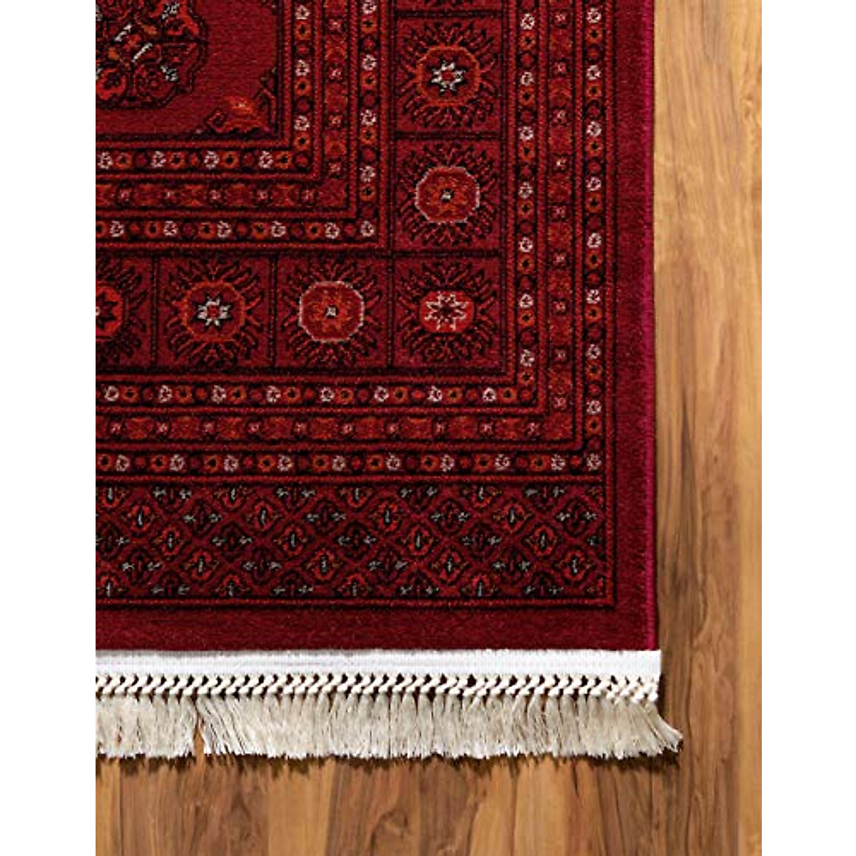 Unique Loom Tekke Collection Over-Dyed Saturated Traditional Torkaman Area Rug, 7 ft x 10 ft, Red/Burgundy
