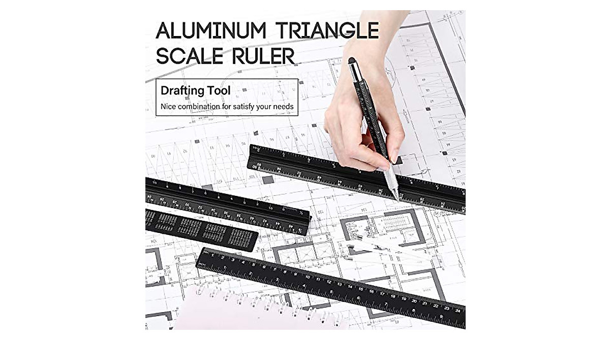10 Piece Architectural Scale Ruler Set for Engineers & Students