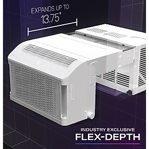 GE Profile ClearView Inverter Window Air Conditioner Unit, 10,300 BTU, U-Shaped Adjustable Depth, Energy Efficient Cooling up to 450 sq ft., Ultra Quiet, SMART Home Capable, Includes Remote, White