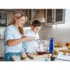 GreatWhip Whipped Cream Aluminum Dispenser Highly Durable Whip Cream Maker 500ml /1 Pint Large Capacity Cream Whipper with 3 Stainless Steel Nozzles & Cleaning Brush (White)