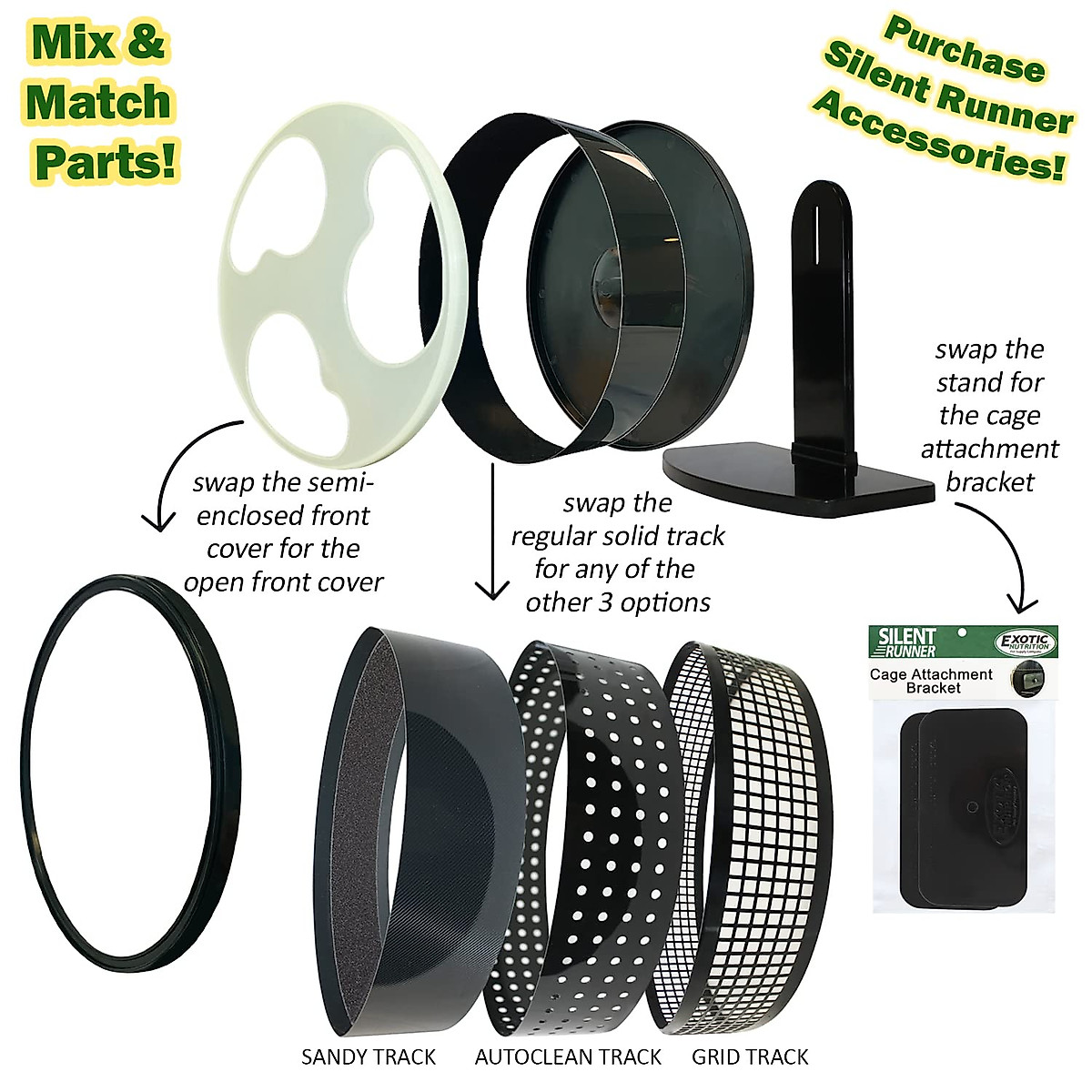 Silent Runner Glow Wheel - 12" Regular - Silent, Fast, Durable Exercise Wheel - Sugar Gliders, Hamsters, Female Rats, Mice & Small Pets