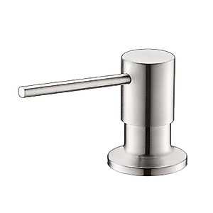 Soap Dispenser for Kitchen Sink, OUEN Brushed Nickel Built in Pump Soap Dispensers, Stainless Steel Sink Soap Dispenser or Lotion Dispenser Pump with Above the Sink Refillable 17OZ Large Liquid Bottle