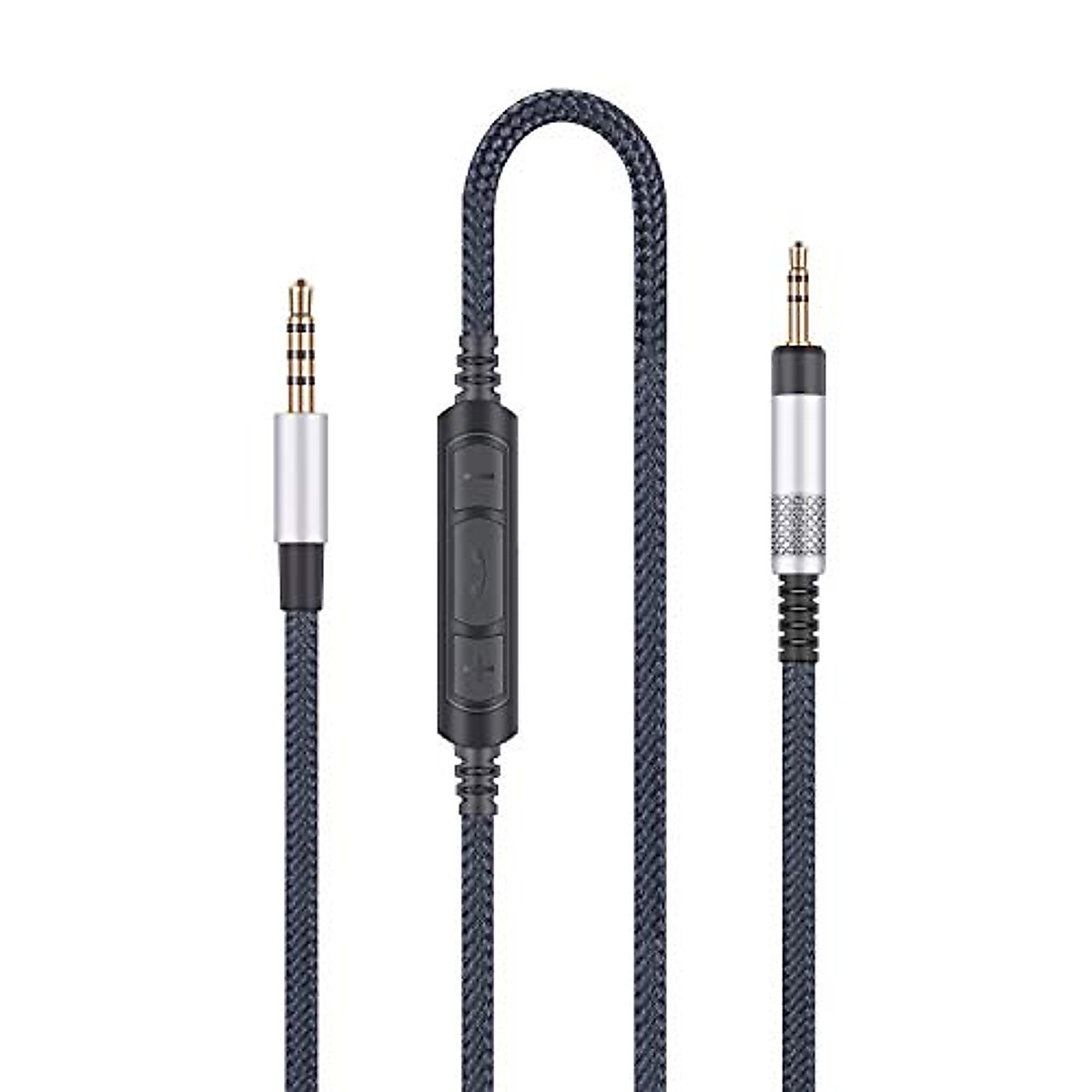 Replacement Audio Cable with in-Line Mic Remote Volume Control Compatible with Bose QC25, QC35, QC35II, QuietComfort 25 35 Headphones, Audio Cord Compatible with Samsung Galaxy Huawei Android