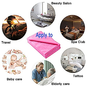 20 PCS Thick Massage Table Sheets Sets Disposable SPA Bed Sheets Non Woven Fabric Lash Bed Cover 31" X 70" Pink