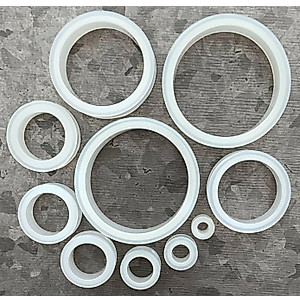 Lobal Domination PAIR of Clear Soft Silicone Ear Tunnels Plugs - up to size 50mm! (1&3/4" (44mm))