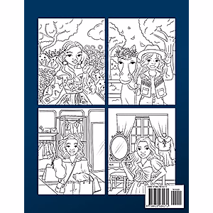 Black and Beautiful Coloring Book for Girls: A Fun and Relaxing Color Book for Tween Girls. Black and Brown African American Girl Characters with Unique Fashion, Interests and Style