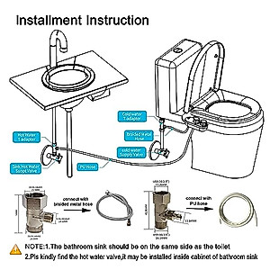 GLIGAM Bidet Attachment for Toilet Warm Water, Ultra-Slim Bidet Hot and Cold,Non-Electric Bidet Attachment for Frontal/Rear Wash, with Retractable Nozzle, Pressure & Angle Controls,Easy to install