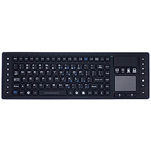 DSI RF Wireless Keyboard with Touchpad IP67 Waterproof Silicone Black TBK104
