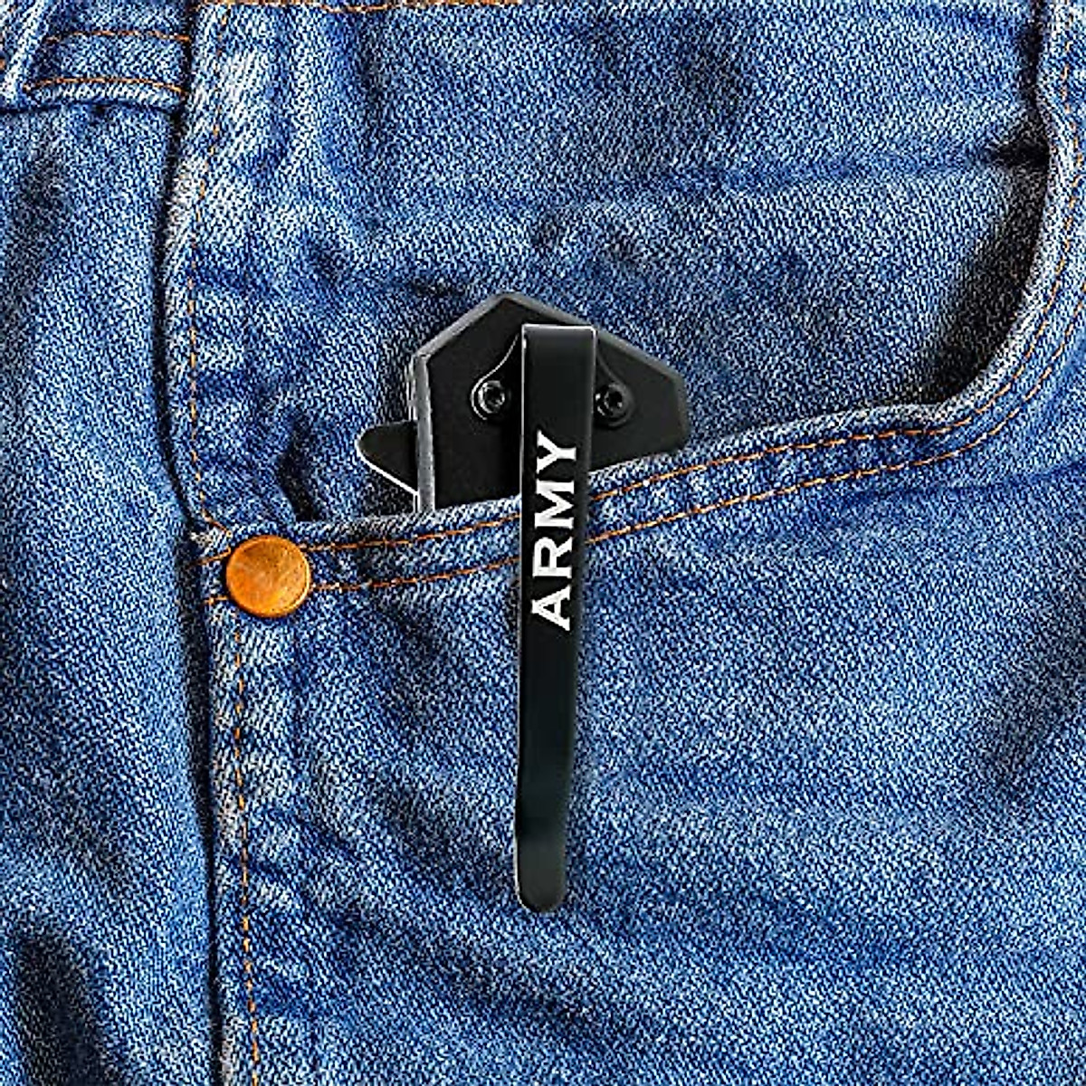 US Army Folding Elite Black Stealth Tactical Knife - Spring Assisted US Army Rescue Knife - Great Gift for the Soldier in your Life