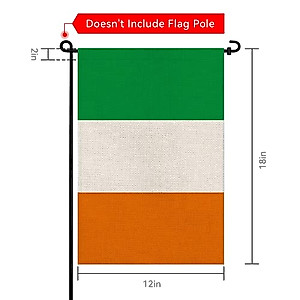 Pretty_jessie Ireland Flag Irish Garden Flags 12x18 Double-Sided Small Burlap Yard Flag Decorations for Outdoors(Ireland)
