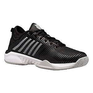 K-Swiss Women's Hypercourt Supreme Tennis Shoe, Black/White/Highrise, 6 M