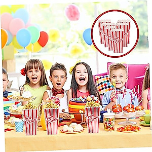 HEMOTON 30 Pcs Popcorn Popcorn Bucket Microwave Containers Disposable Food Containers Snack Container Oil Proof Popcorn Cup Disposable Popcorn Buckets Paper Popcorn Boxes Popcorn Bag Candy