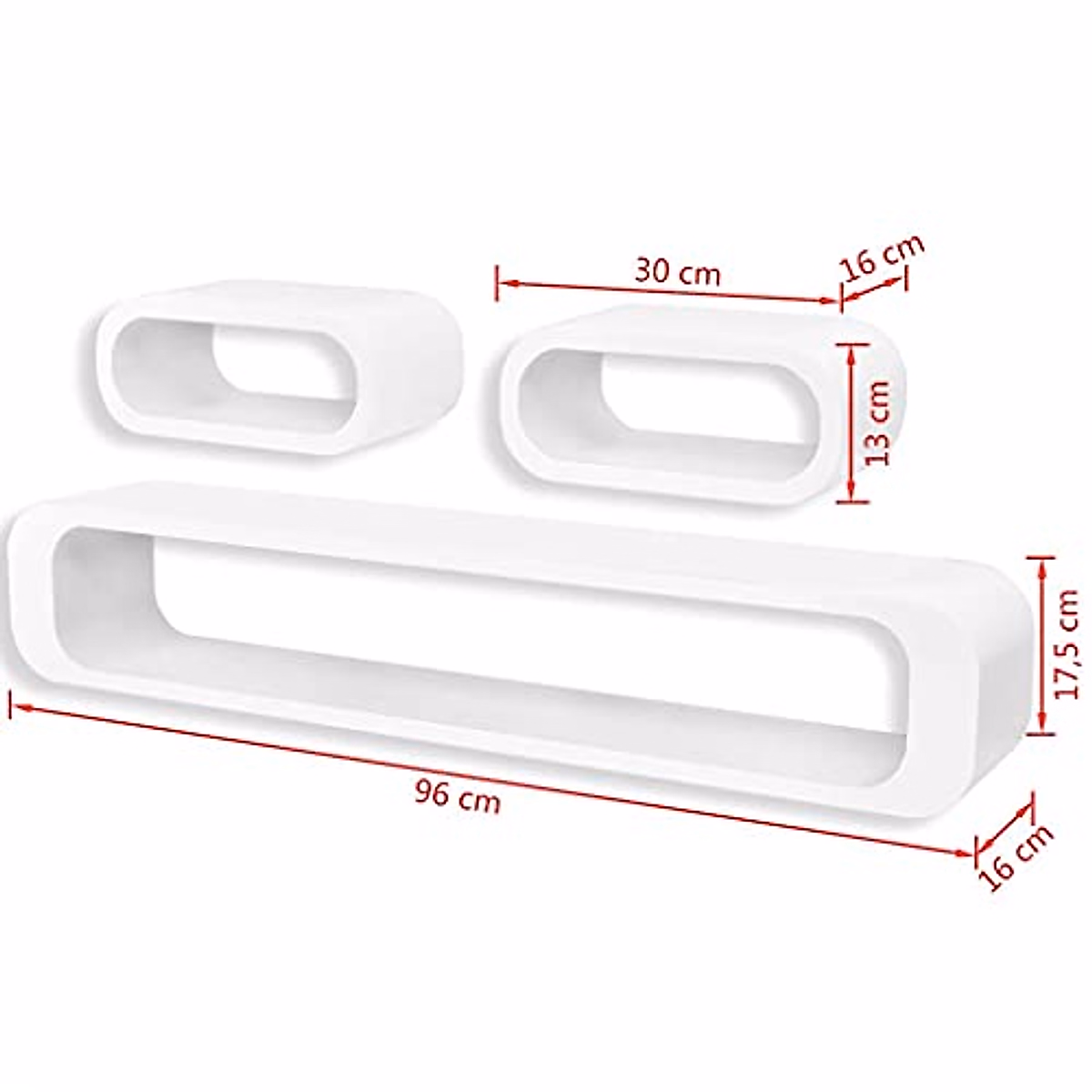 ZQQLVOO 3 White MDF Floating Wall Display Shelf Cubes Book/DVD Storage,Wall Mounted Display Shelf,Wall Mounted Floating Shelves,Wall Storage Shelves,Floating Book Shelves,Bookshelf